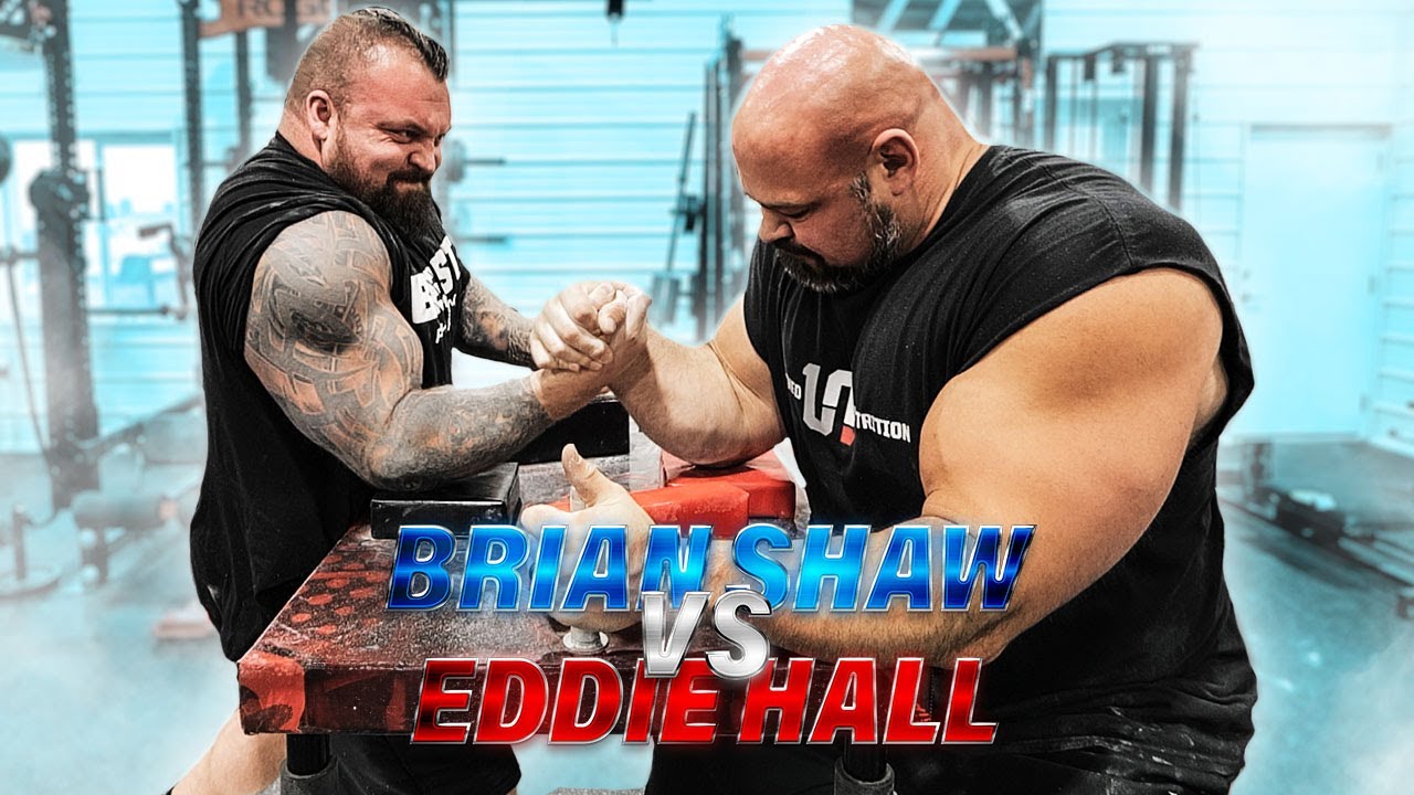 Brian Shaw Vs Eddie Hall Arm Wrestling Cracked His Arm Youtube
