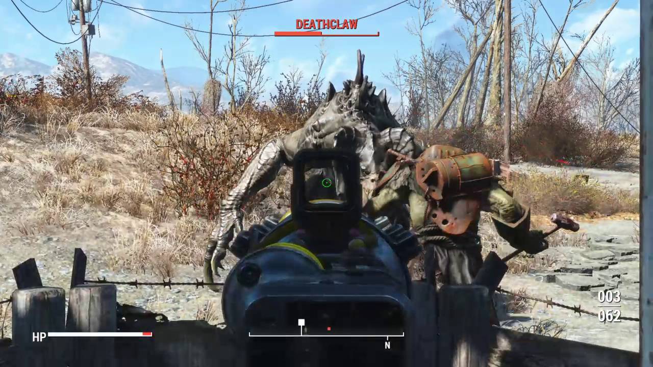Fallout 4 Deathclaw Appears Near The Settlement Youtube