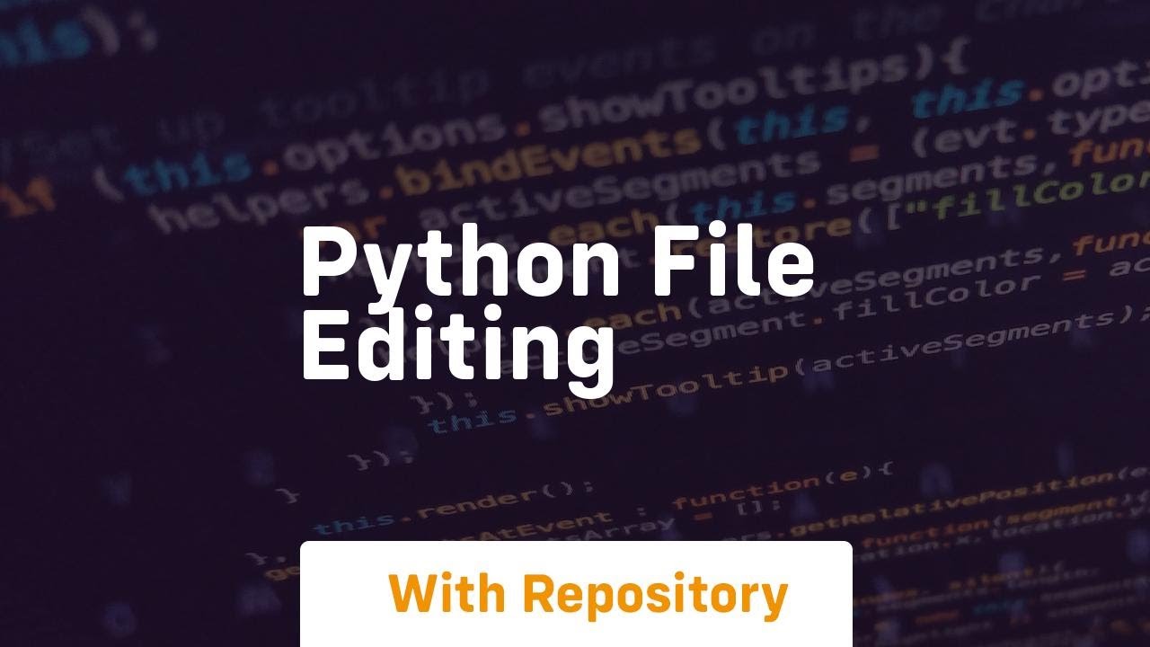 Python File Editing Youtube