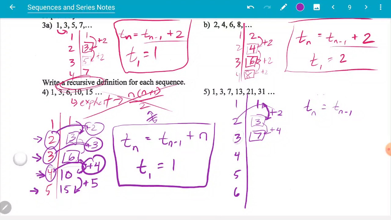 Recursive Formulas Youtube