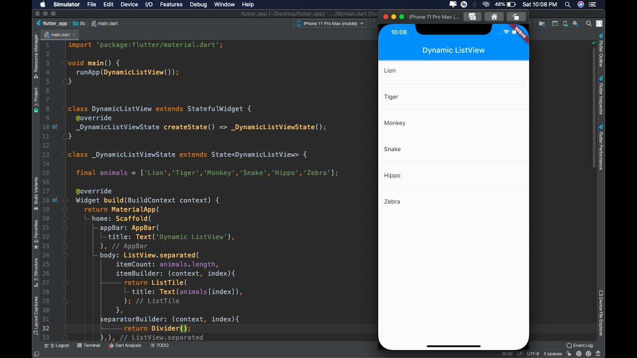 Simple Static Dynamic Listview In Flutter Youtube