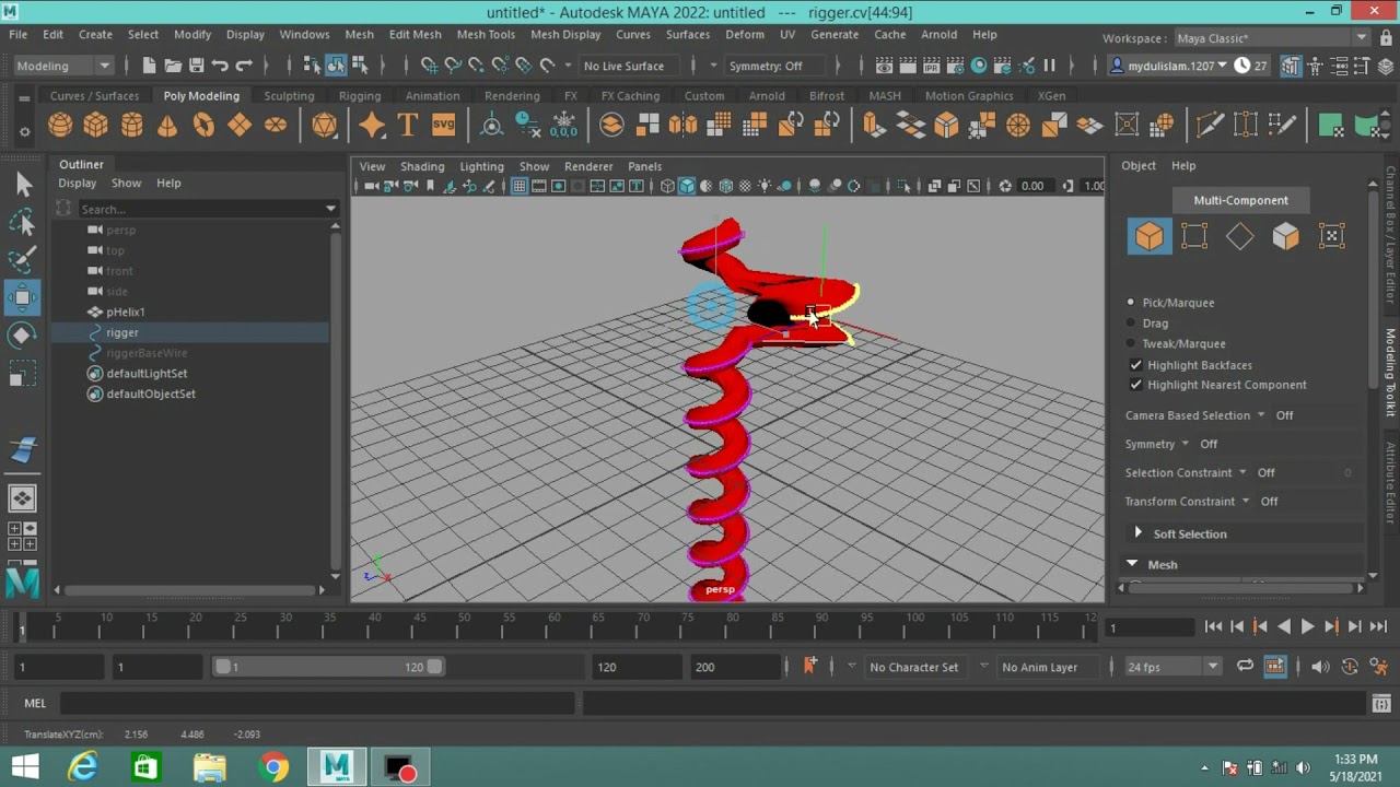 How To Create Spring Rig In Maya 2022 Tutorial Maya Nurbs Curves