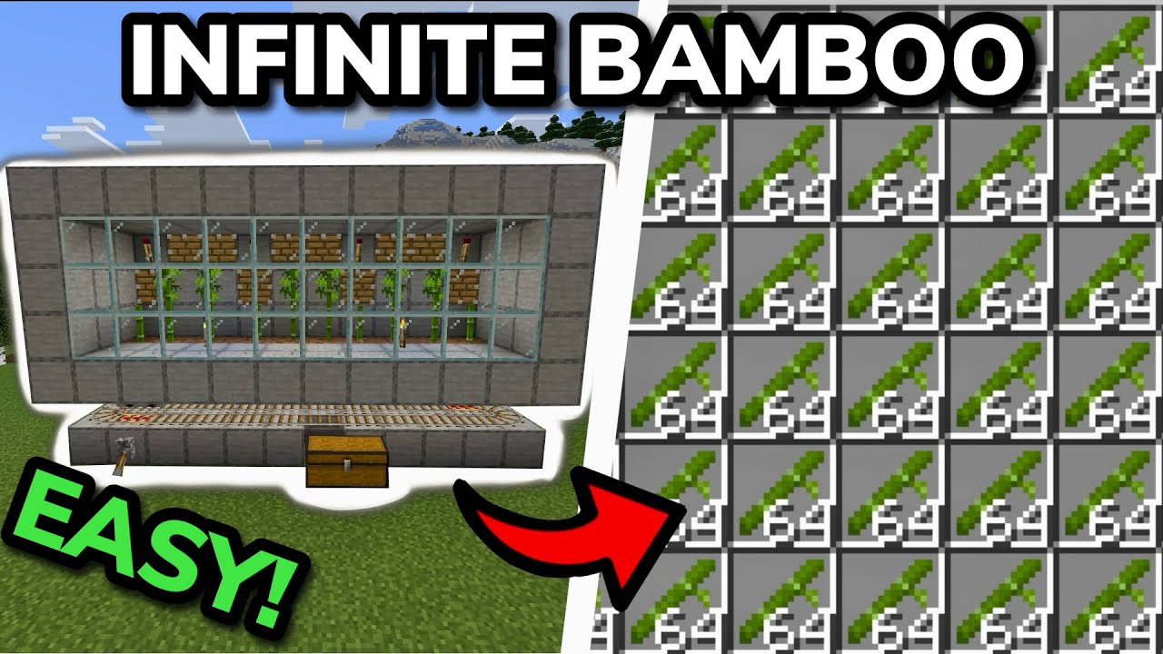 Simple Automatic Bamboo Farm Tutorial For Minecraft Bedrock And Java