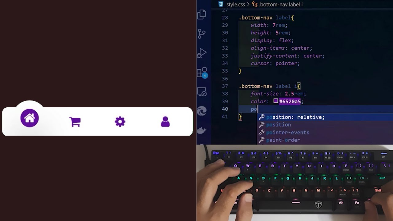Asmr Bottom Navigation Bar With Html And Css No Talking Youtube