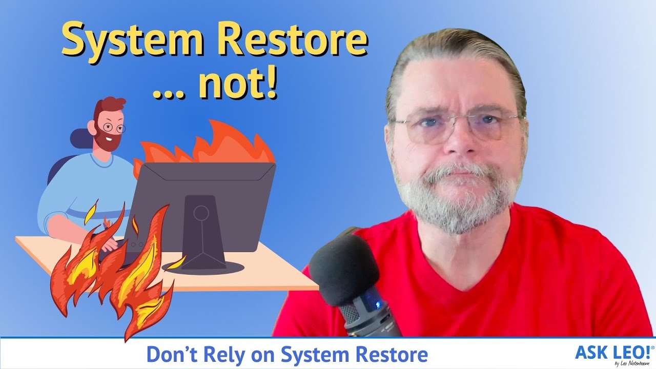 Don T Rely On System Restore Youtube