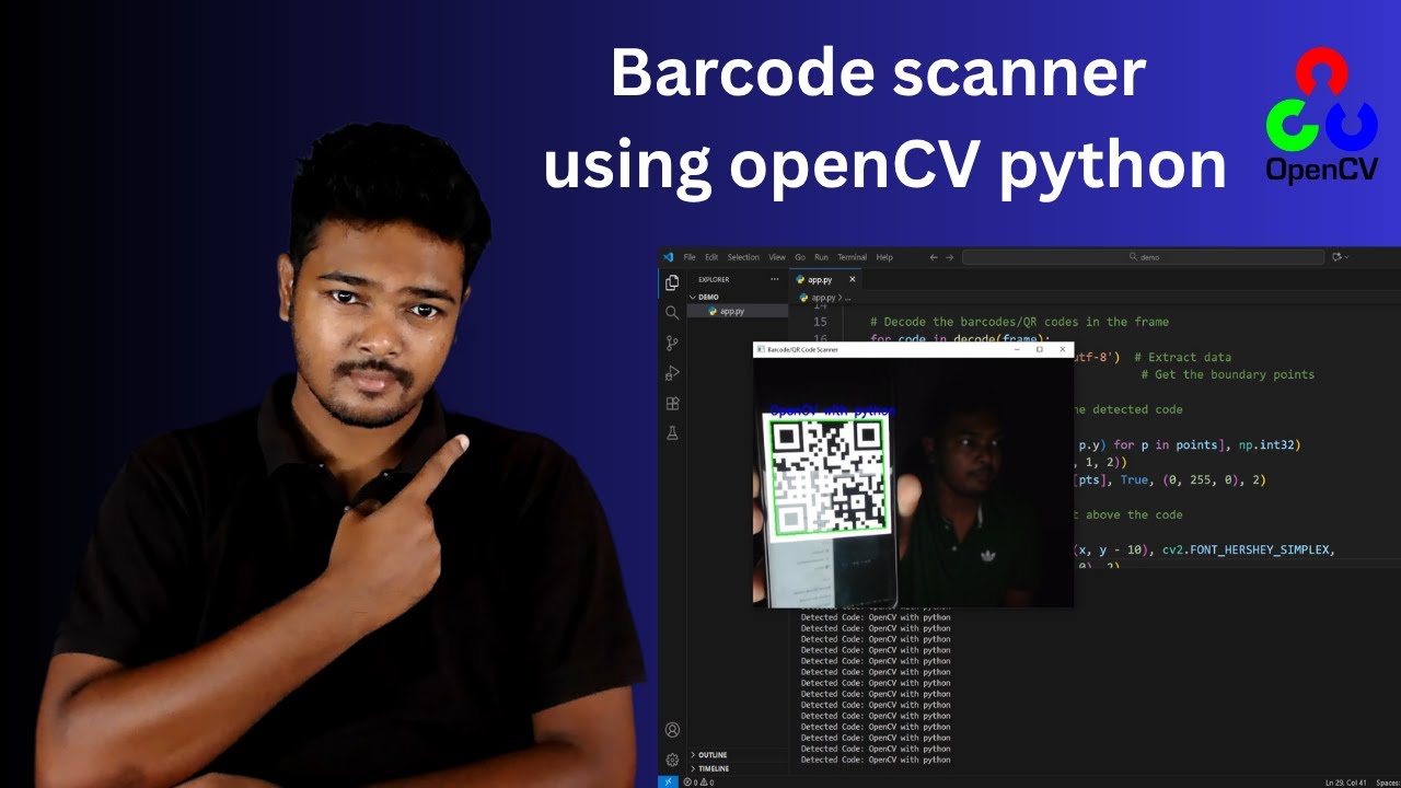 Barcode Scanner Using Opencv Python Real Time Barcode Detection Youtube