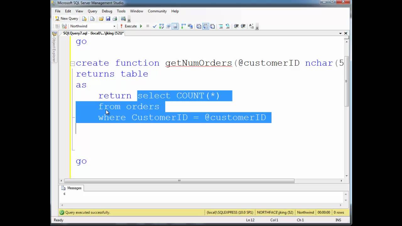 Sql Inline Table Valued Functions Youtube