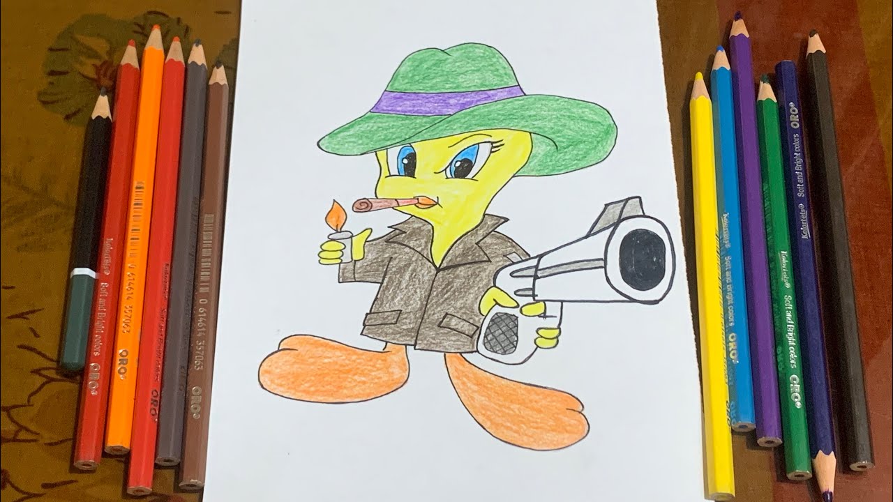 How To Draw Tweety Bird Gangster Tweety Bird Drawing Tweety Drawing