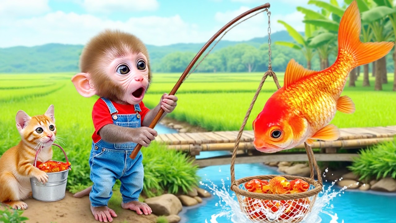 Monkey Nana Drives A Tractor Rescuing The Rabbits From A Devastating