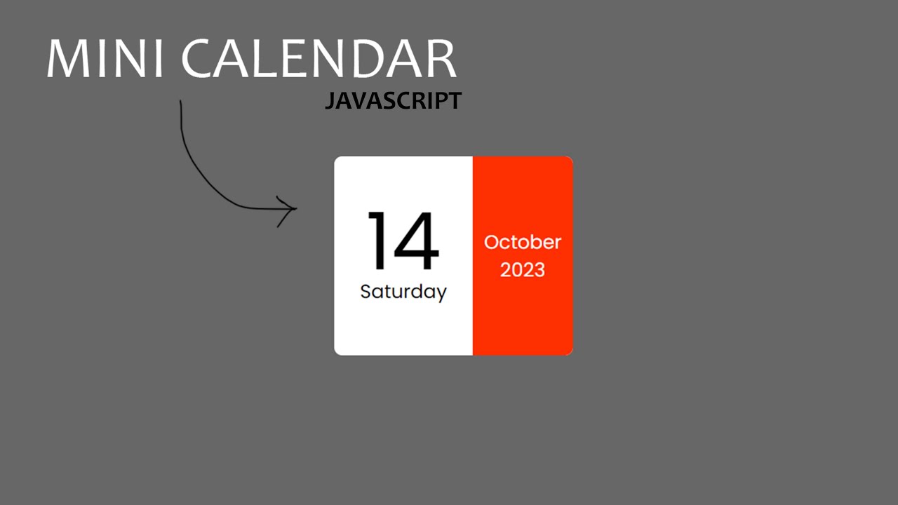 How To Create Mini Calendar Using Html Css And Javascript Youtube