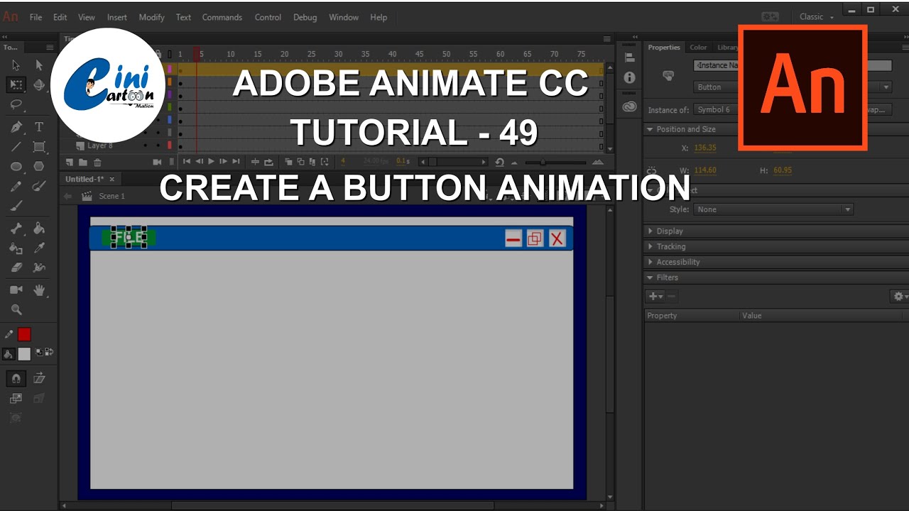 Button Animation Animate Cc Tutorial 49 Youtube