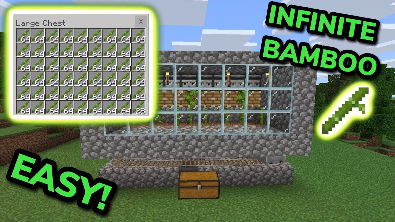 Easy Automatic Bamboo Farm Tutorial In Minecraft Bedrock Mcpe Xbox Ps4
