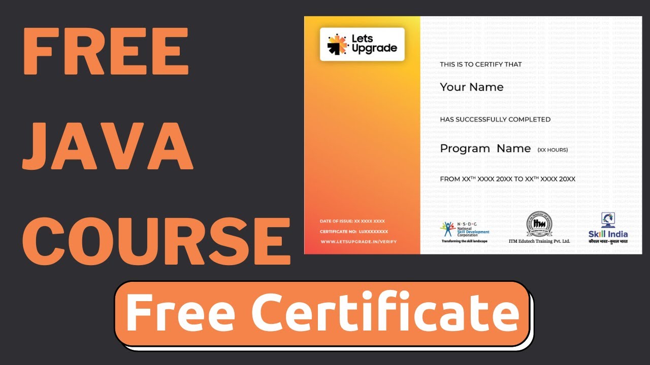 Free Java Programming Course With Certificate 3 Days Live Interactive
