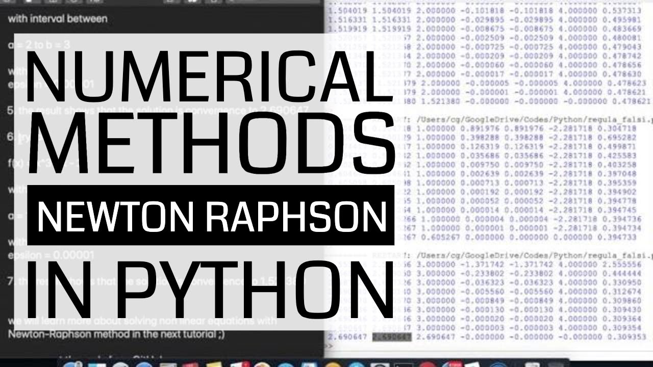 Numerical Methods In Python Series Newton Raphson Method Youtube