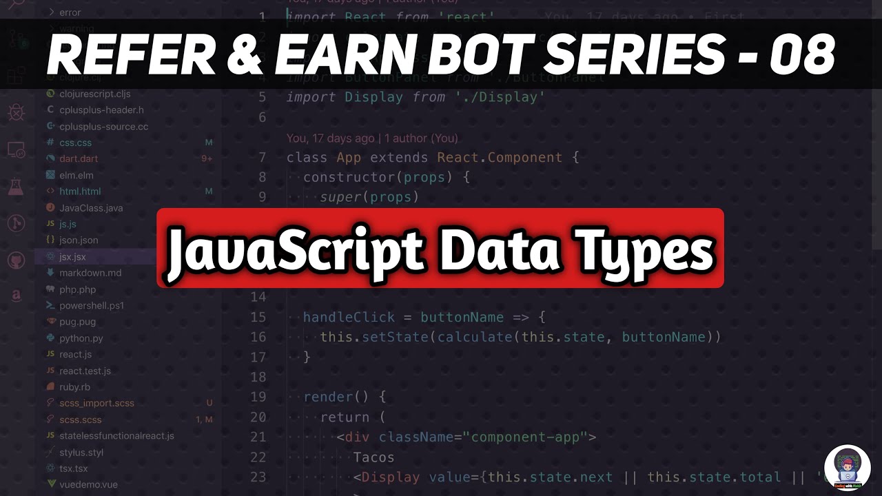 Javascript Data Types Youtube