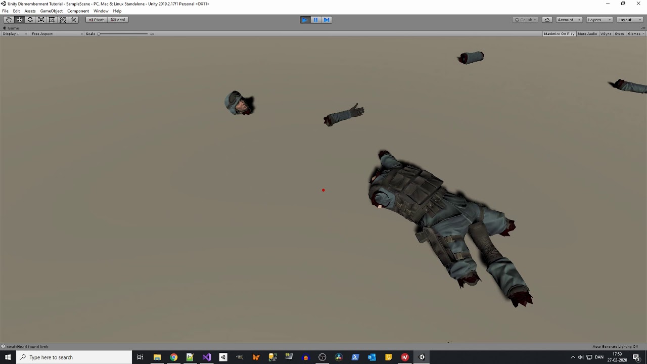 Unity Dismemberment Test Tutorial Available Now Youtube