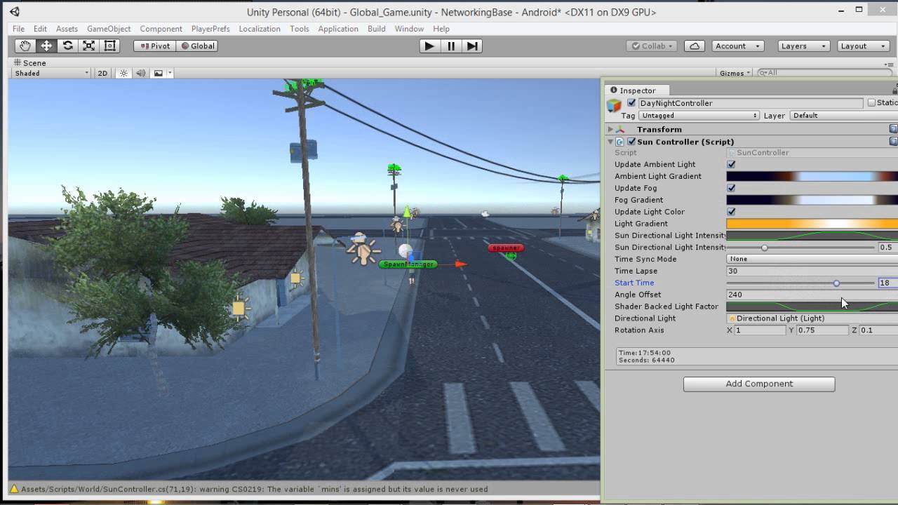 Unity3d Day Night Cycle For Mobile Game Wip Youtube
