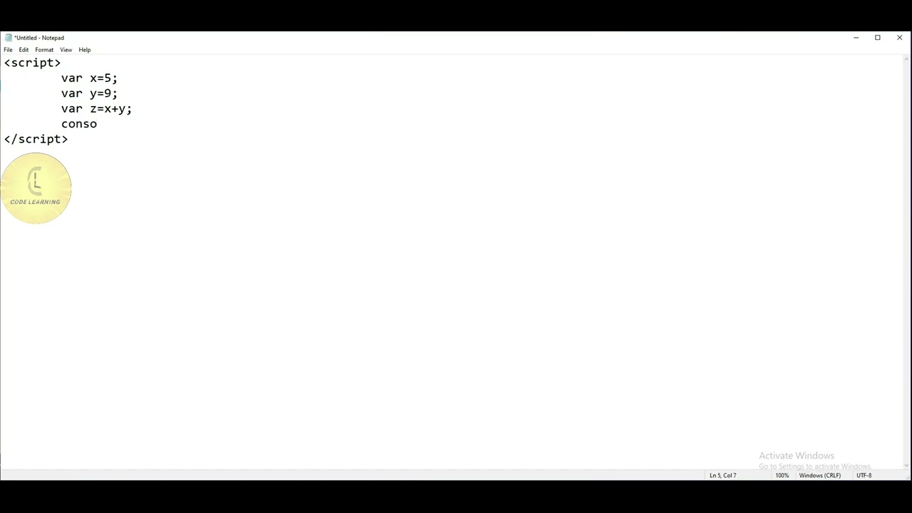 Javascript Variable Declaration 1 Var Keyword Codelearning Youtube