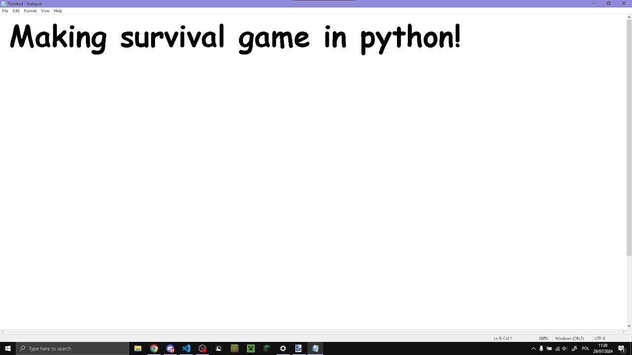 Making A 2d Survival Game In Pygame Youtube