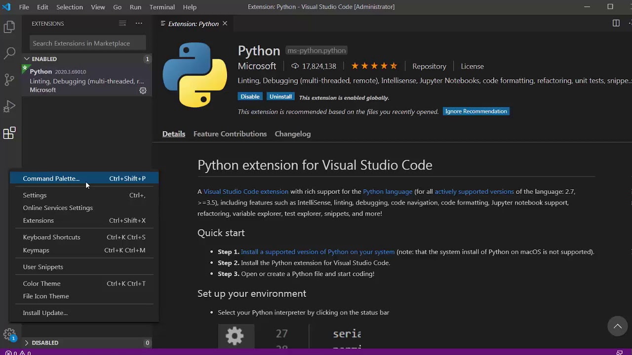 Installing Visual Studio Code Vs Code For Python On Windows Youtube