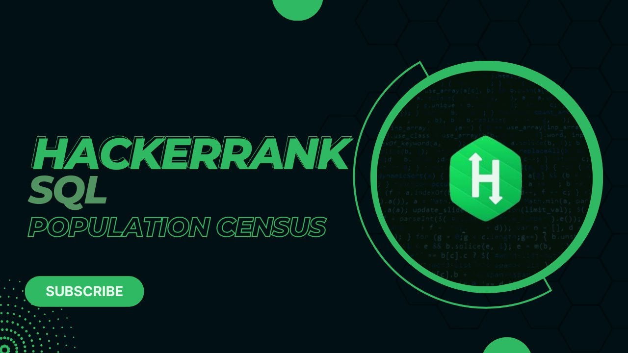 Hackerrank Sql Solution Population Census Ep1 Youtube
