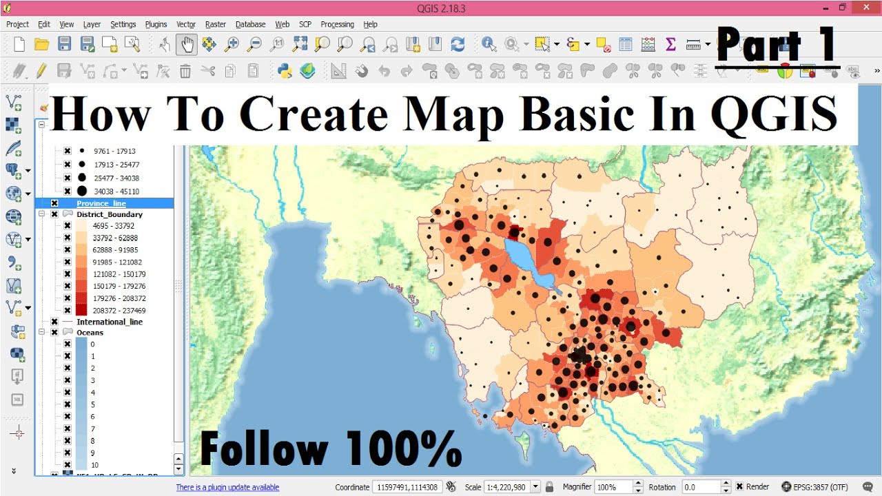Part 1 How To Create Map Basic In Qgis Map Creation With Qgis Youtube