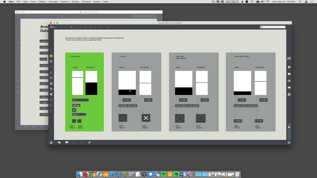 Max Msp Data Past Threshold Youtube