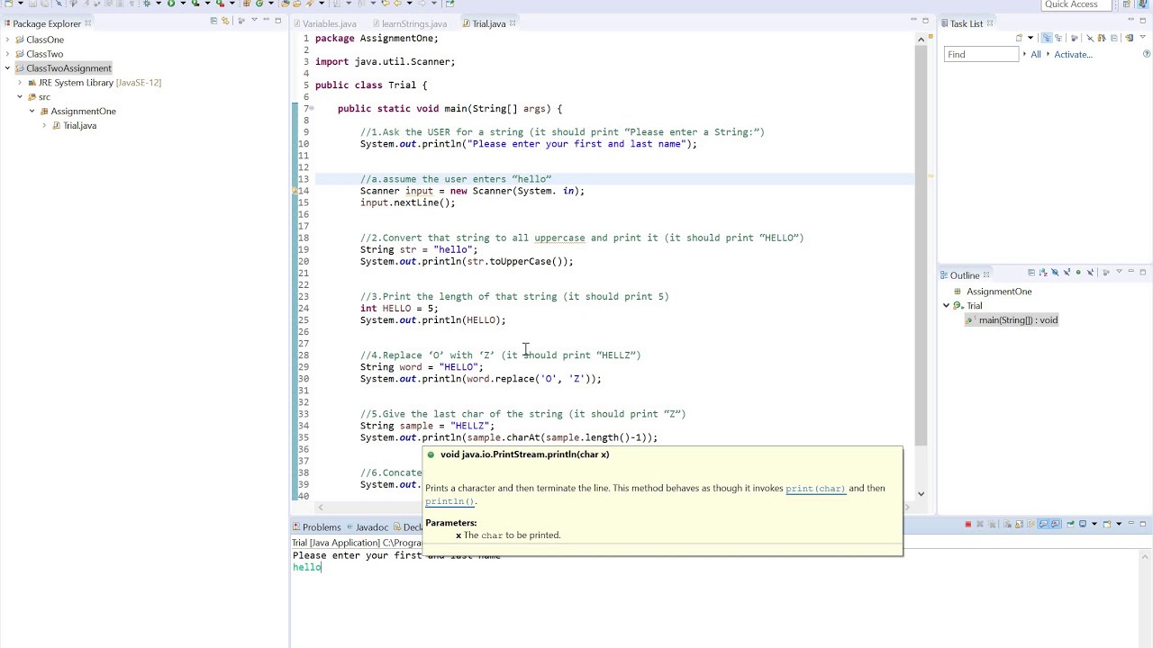 Java Assignment Youtube