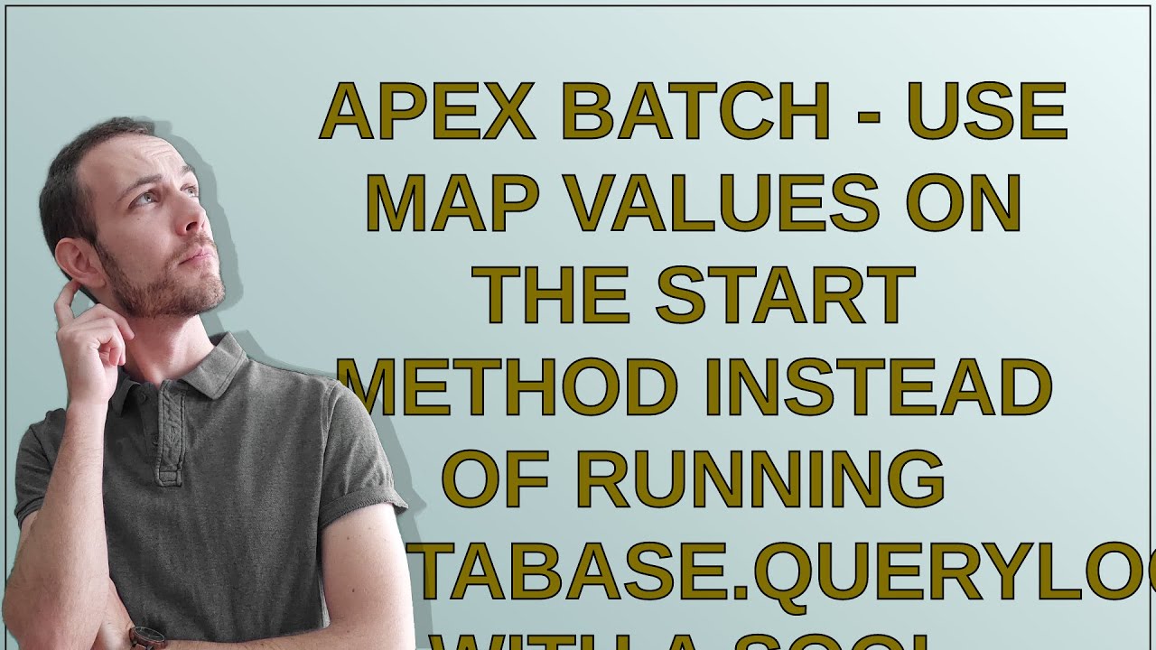 Apex Batch Use Map Values On The Start Method Instead Of Running