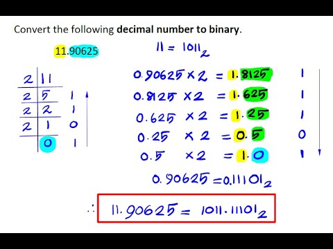 Convert A Decimal Fraction To Its Binary Equivalent Youtube