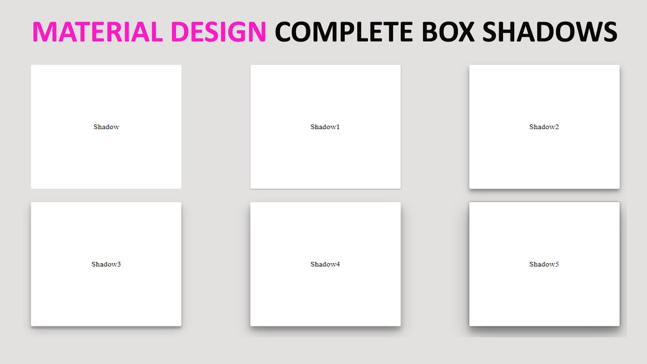How To Make A Box Shadow Effects Using Html And Css Complete Material