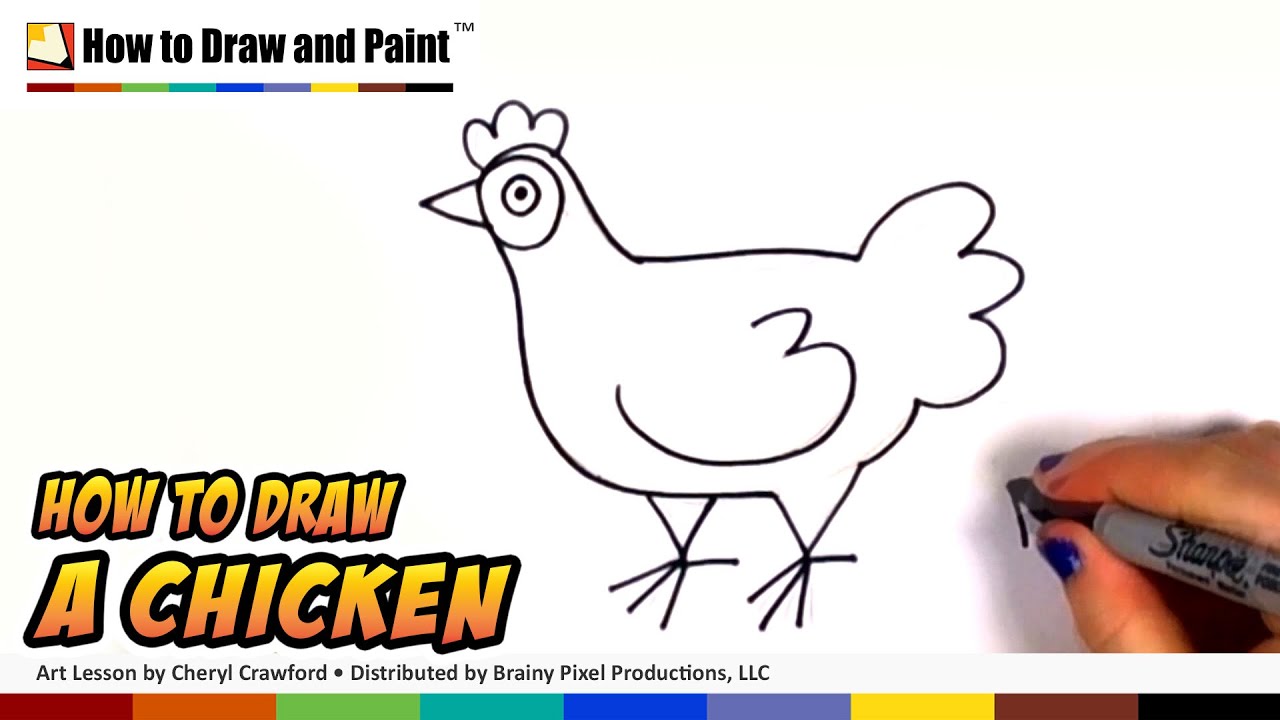 Cute Chicken Drawing Step By Step