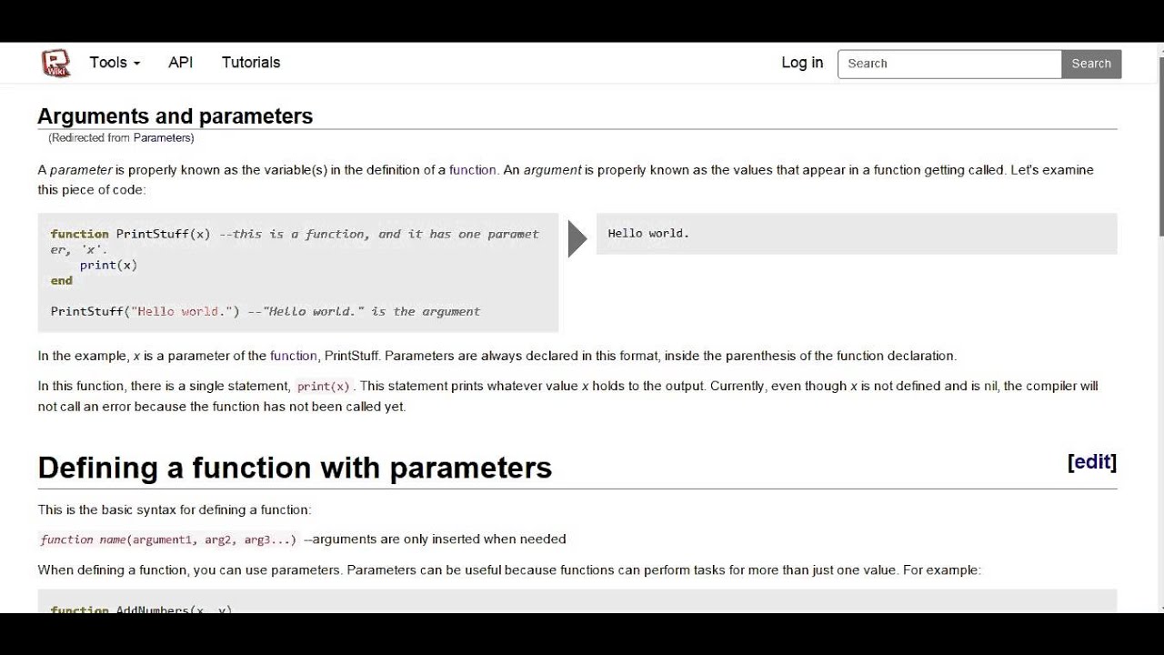 Roblox Arguments And Parameters Youtube