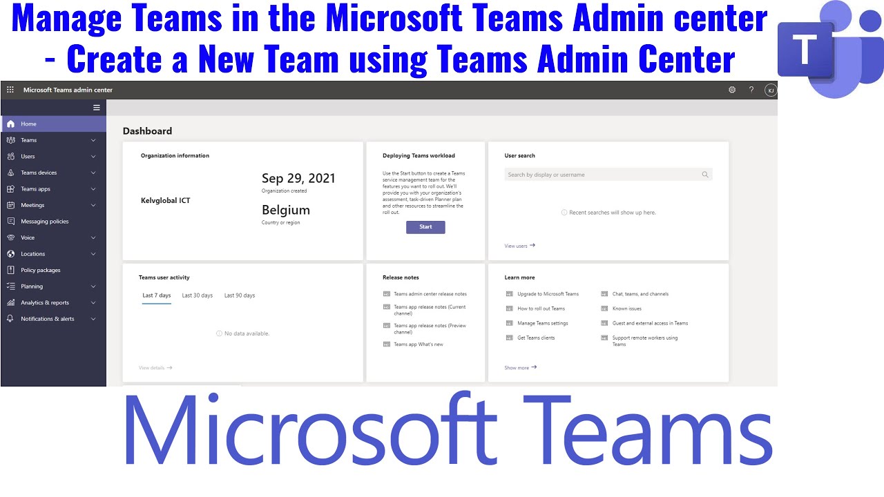 Manage Teams In The Microsoft Teams Admin Center Create A New Team