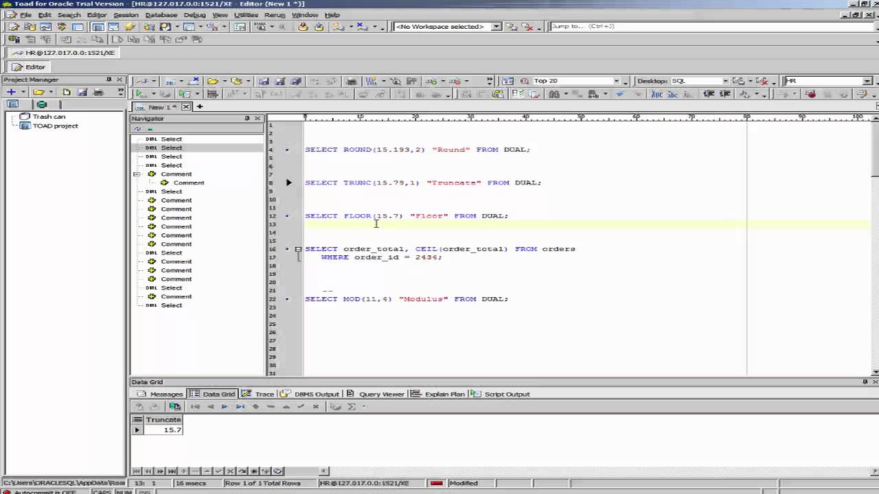 Oracle Sql Numeric Functions Youtube