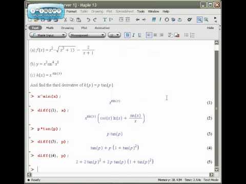 Maple Differentiation Youtube