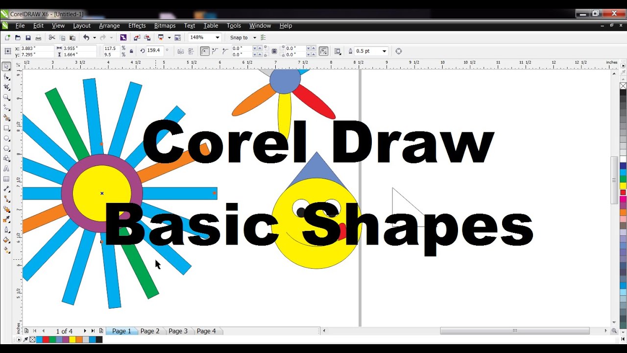 Coreldraw Tutorial For Beginners Introduction Basic Shapes Part 1