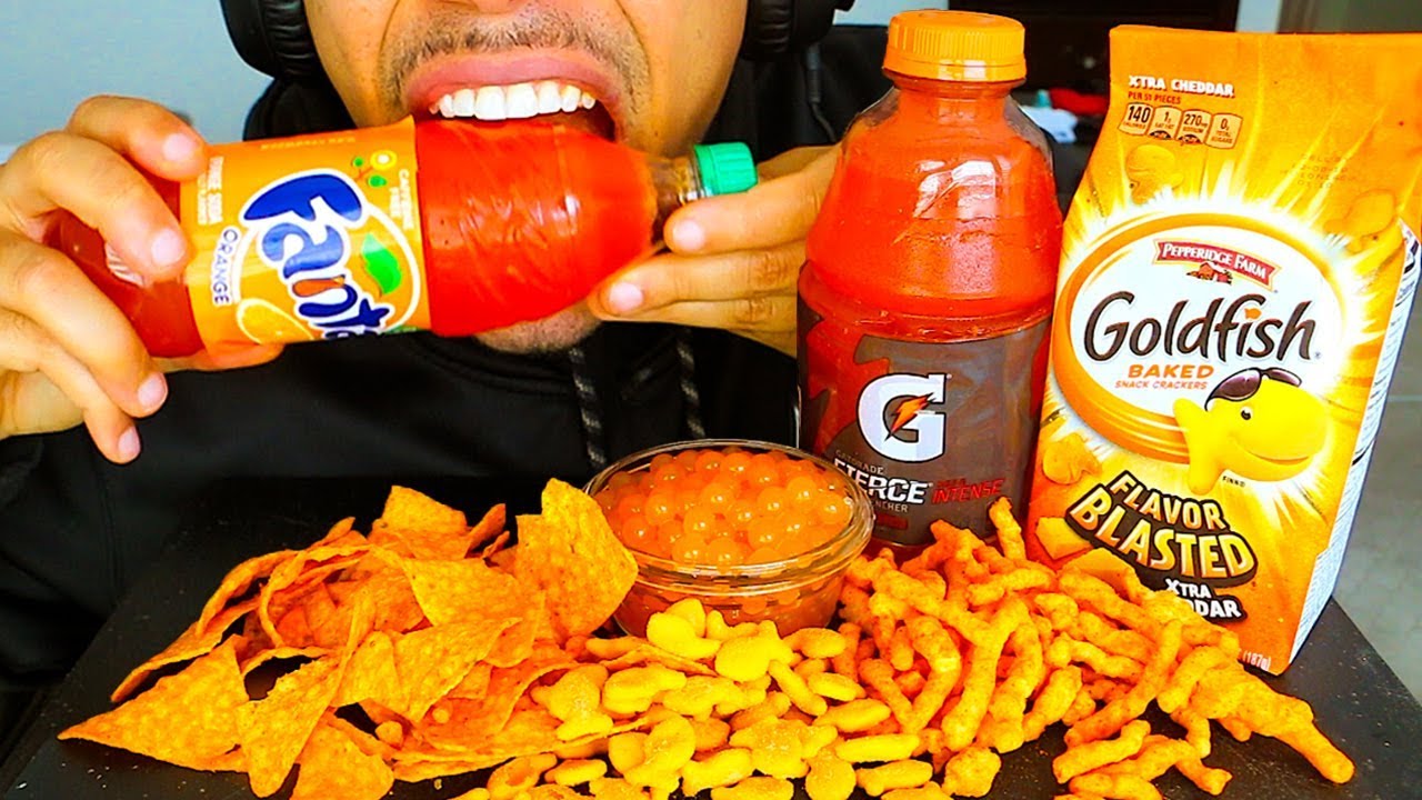 Asmr Orange Foods Edible Fanta Soda Bottle Gummy Gatorade Doritos
