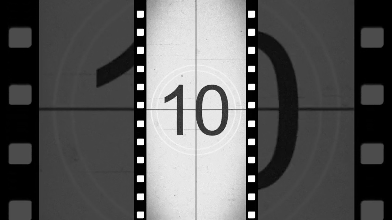 Old Fashioned Grainy 10 Second Movie Film Countdown Timer Only 2