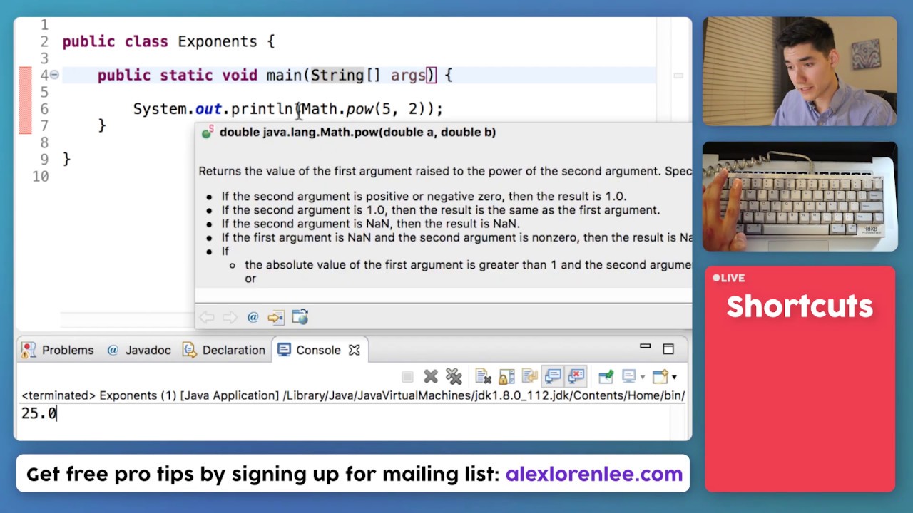 Math Pow Java Exponents Tutorial 21 Youtube