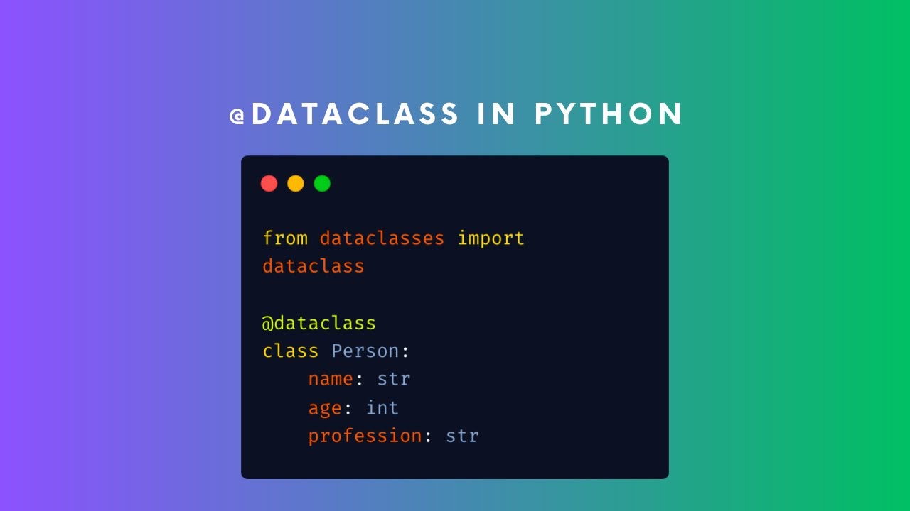 как использовать декоратор Dataclass в Python Youtube