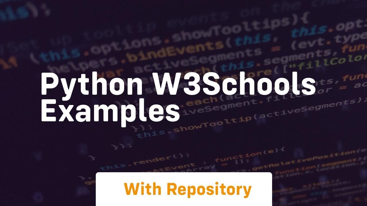 Python W3schools Examples Youtube