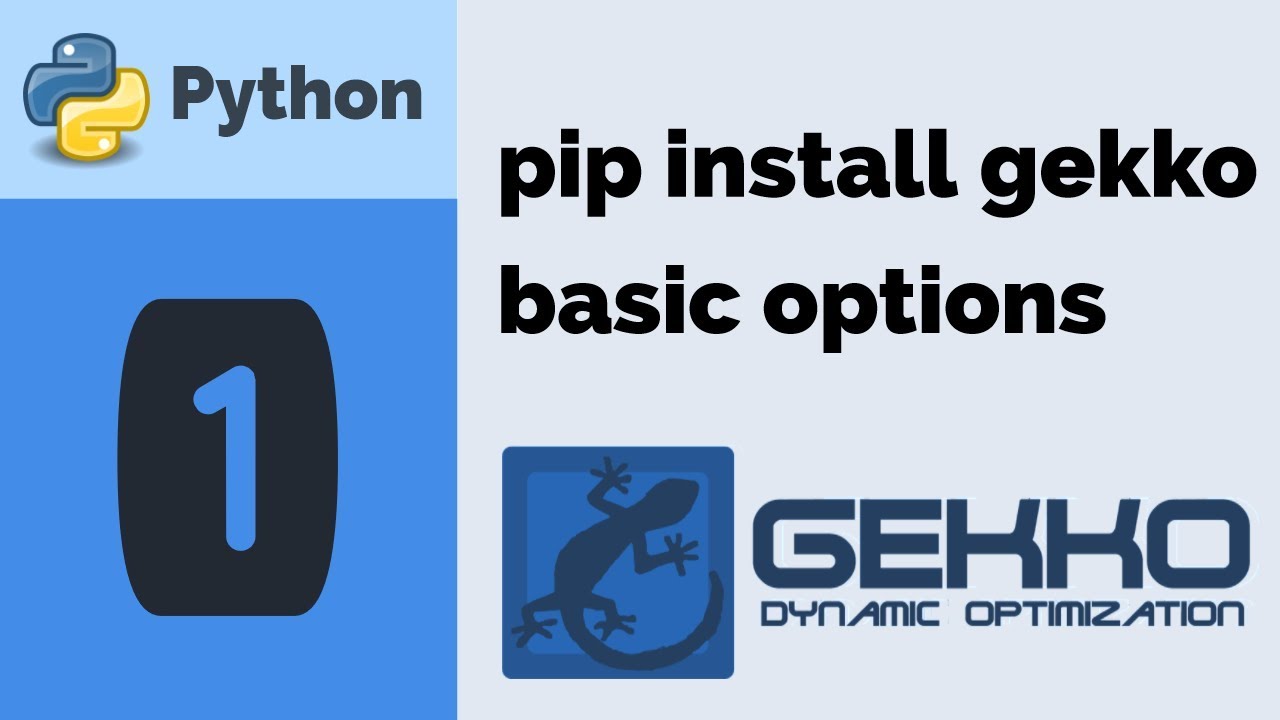 Install Python Gekko And Change Options Youtube