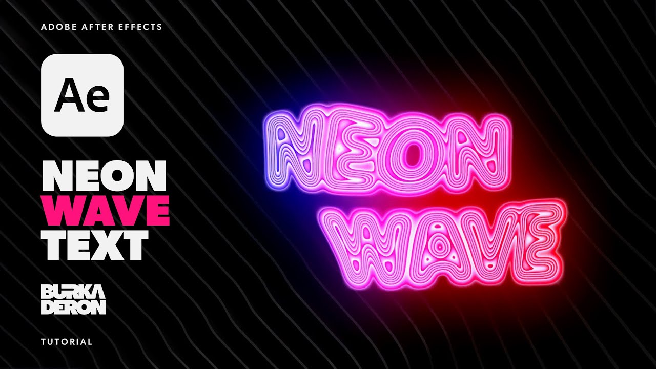Neon Wave Text Effect Tutorial In Adobe After Effects No Plugins Youtube