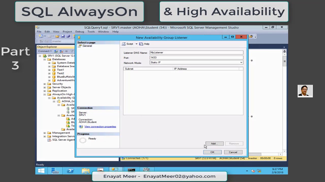 Sql Alwayson High Availability Group Part 3 Step By Step Youtube