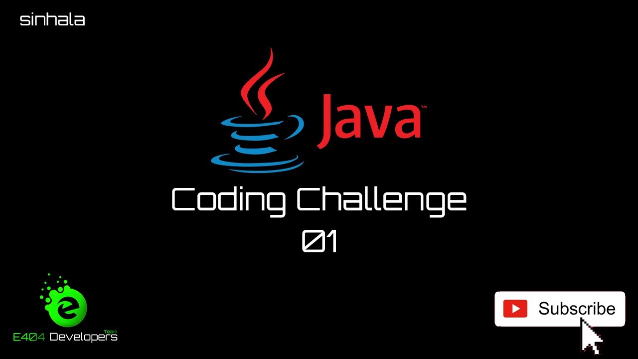 Java Coding Challenge 01 Programming Challenges Sinhala Youtube