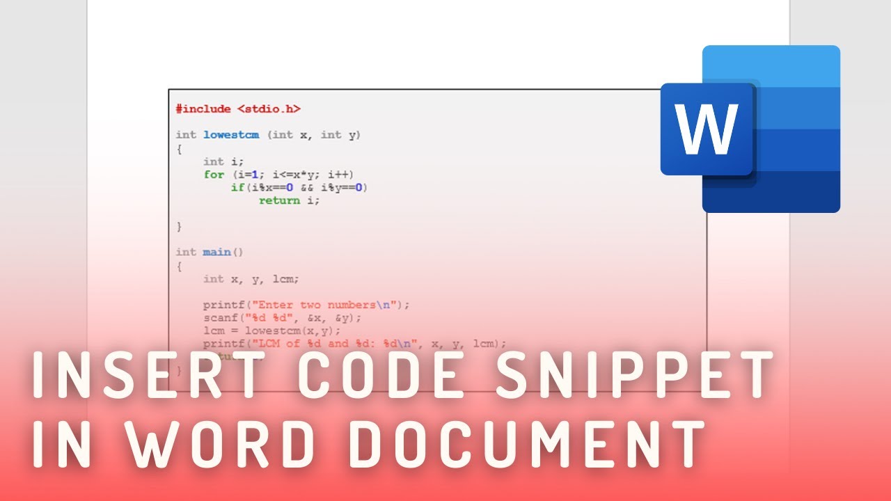 How To Create Insert A Code Snippet In Word Document Microsoft Word