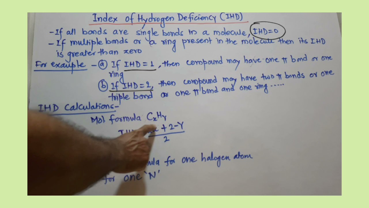 Index Of Hydrogen Deficiency Ihd Calculations Youtube