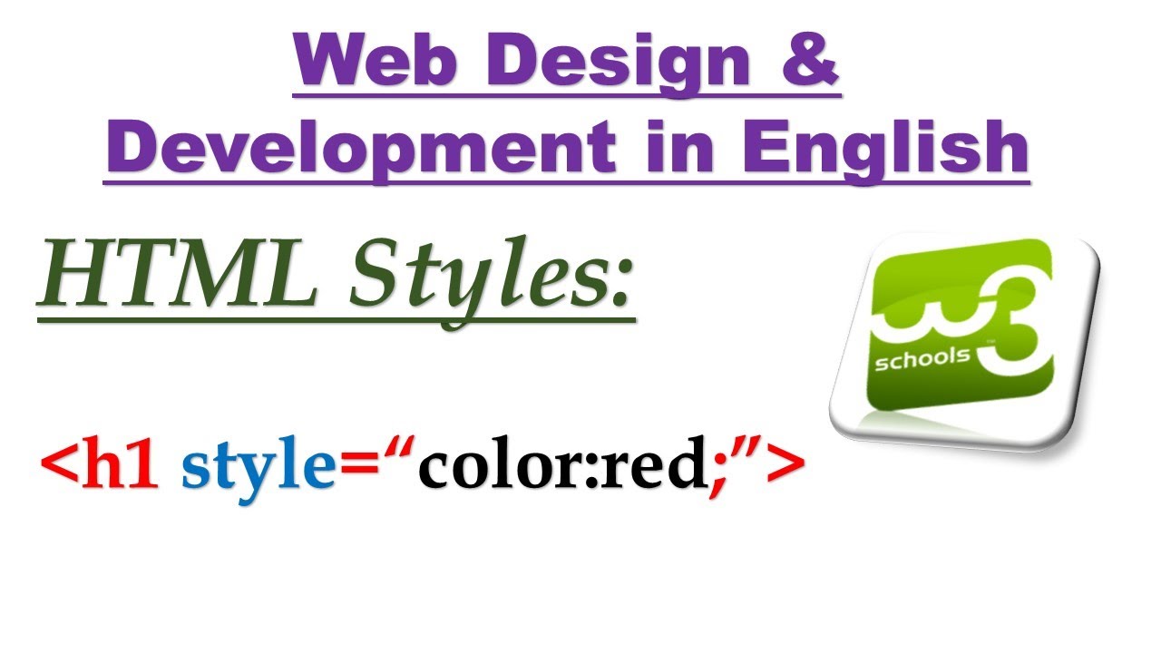 Html Styles Using W3schools Html Html Tutorial Youtube