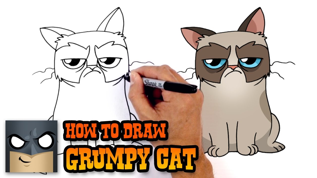 Step By Step Drawing Grumpy Cat At Timothy Jeffords Blog